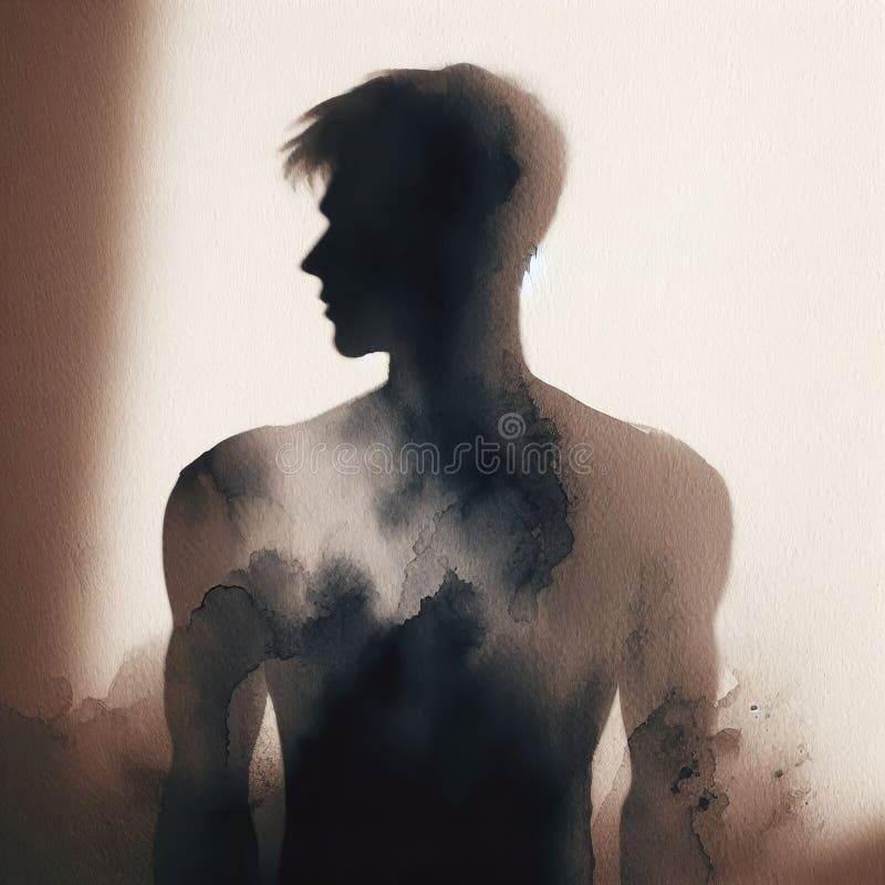 Watercolor Shadows on the Wall Paint with Light and Shadow Using Stock ...