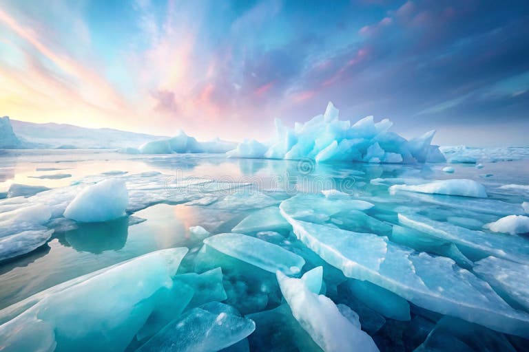 Watercolor with Sharp Ice Fractures and Cool Diffusion Stock ...