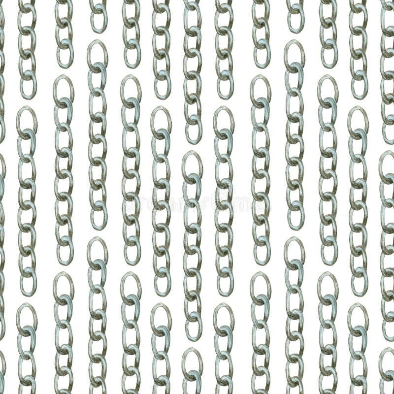 Watercolor Silver Chains Seamless Pattern. Design for Fabric, Wallpaper ...