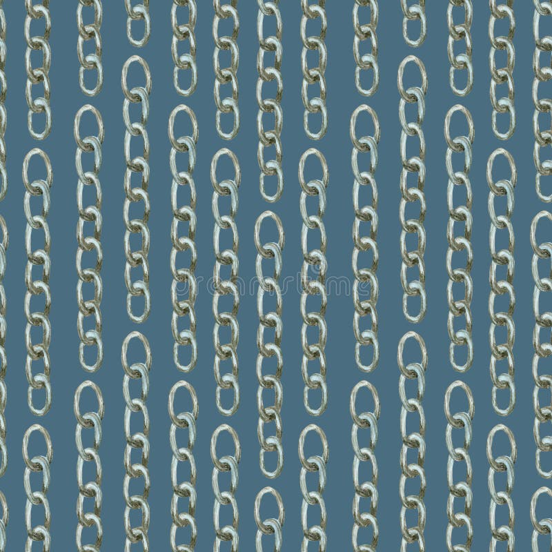 Watercolor Silver Chains Seamless Pattern. Design for Fabric, Wallpaper ...