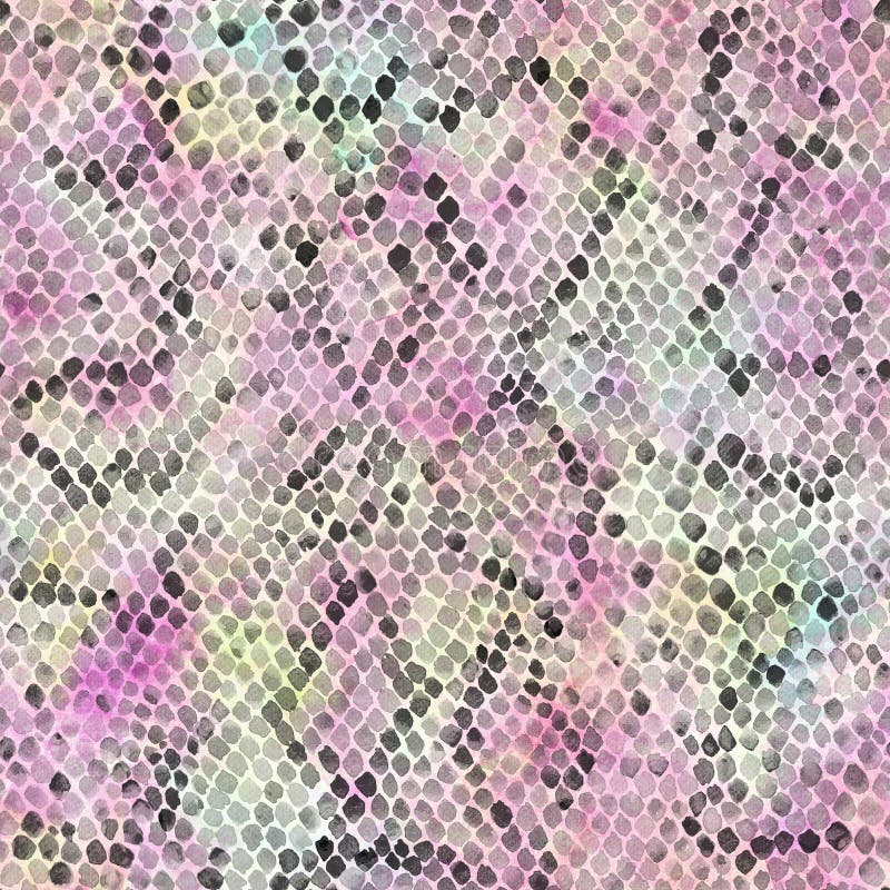 Watercolor Snake Skin Seamless Pattern Stock Photo - Image of wallpaper ...