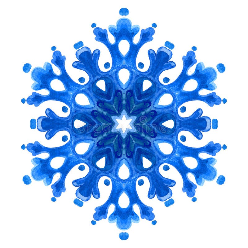 Snowflake Illustration in Blue Color Isolated on White Stock ...