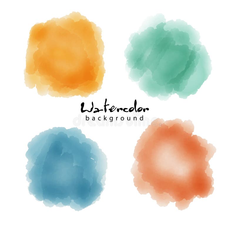 Watercolor Soft Circle Texture. Vector Watercoluor Circle Elements for ...
