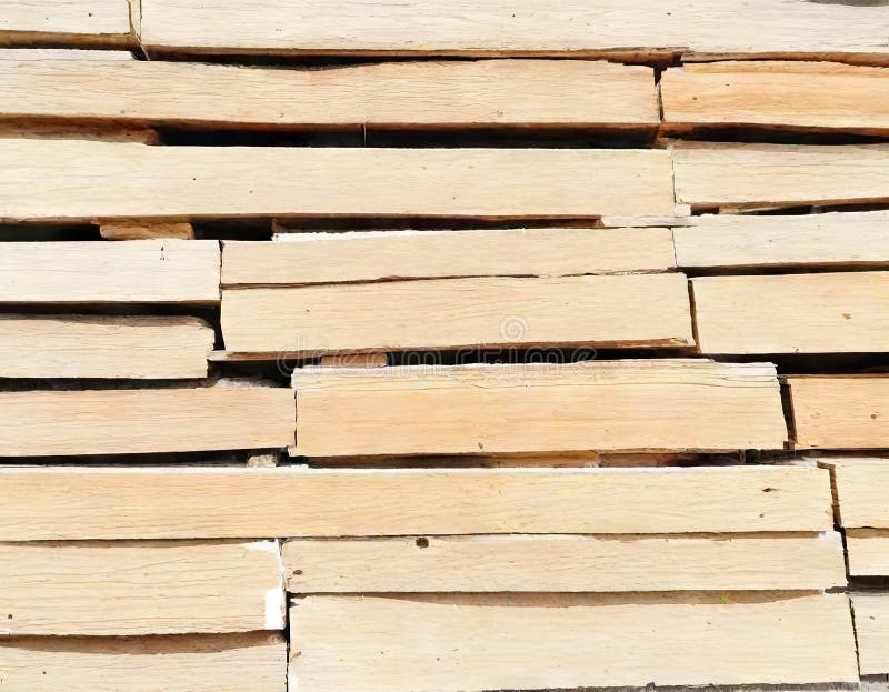 Watercolor of Solid Wood Deck Board Stack for Construction and ...