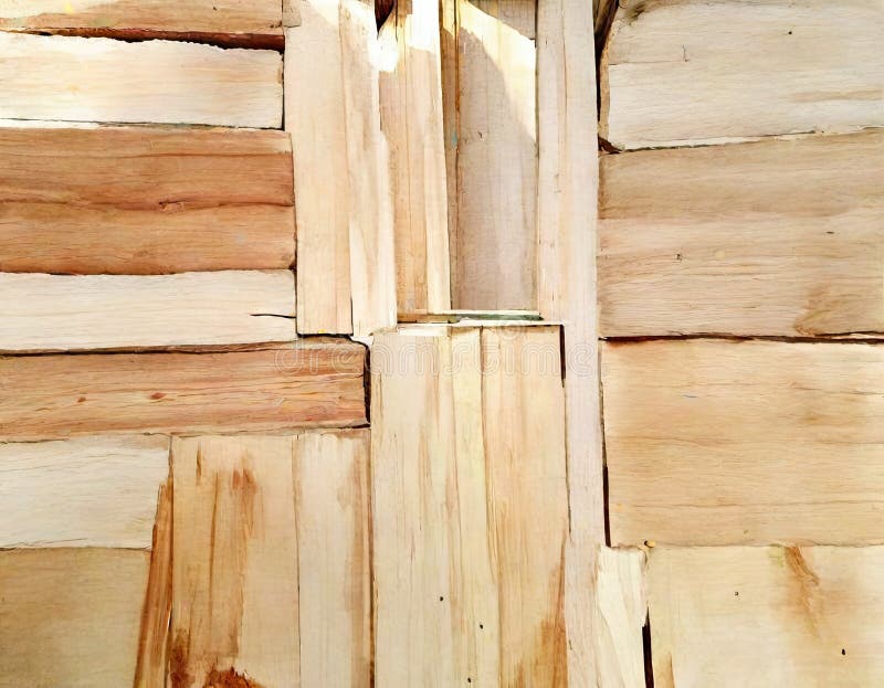 Solid Wood Deck Board Stack for Construction and Finishing Works in the ...