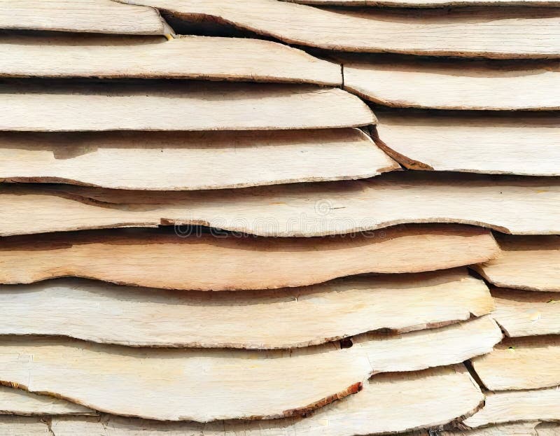 Solid Wood Deck Board Stack for Construction and Finishing Works in the ...