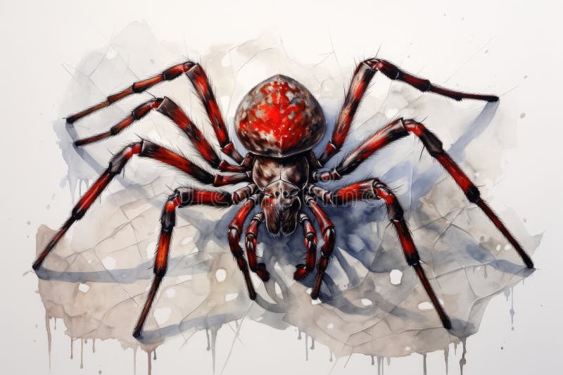 Watercolor Spider Insect Spider Watercolor Illustration Stock ...