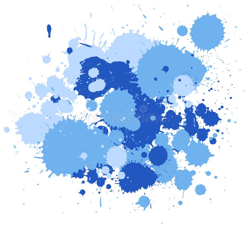 Watercolor Splash in Blue on White Background Stock Vector ...