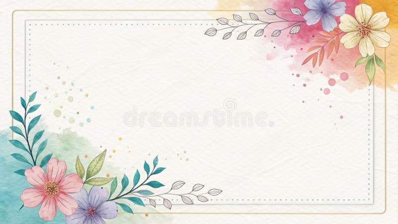 Watercolor Splash Border Paper Texture Artistic and Soft Stock ...