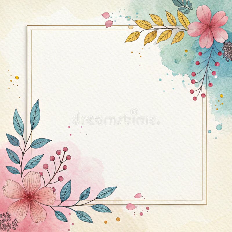 Watercolor Splash Border Paper Texture Artistic and Soft Stock ...