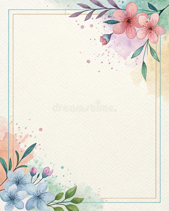 Watercolor Splash Border Paper Texture Artistic and Soft Stock ...
