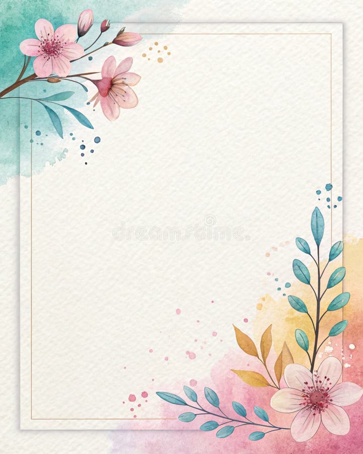 Watercolor Splash Border Paper Texture Artistic and Soft Stock ...
