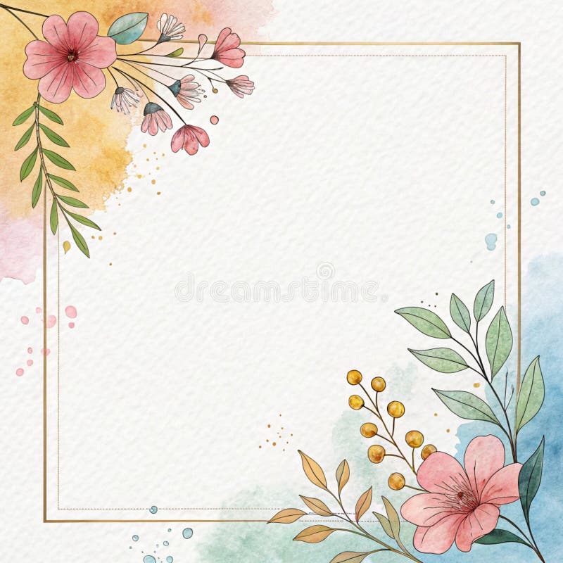 Watercolor Splash Border Paper Texture Artistic and Soft Stock ...