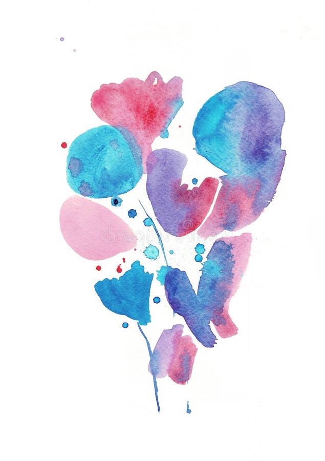 Watercolor Spots of Blue and Pink for Design Stock Illustration ...