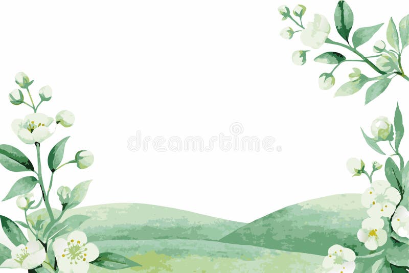 Watercolor Spring Background on White Stock Vector - Illustration of ...