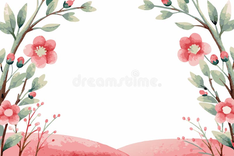 Watercolor Spring Background on White Stock Vector - Illustration of ...