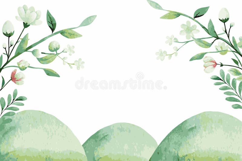 Watercolor Spring Background on White Stock Vector - Illustration of ...