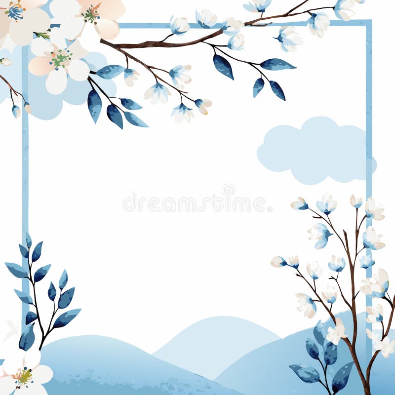 Watercolor Spring Background on White Stock Vector - Illustration of ...
