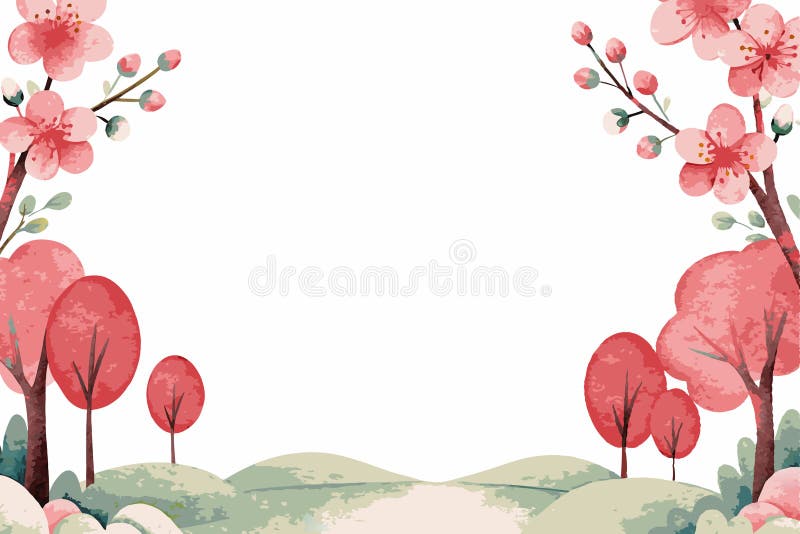 Watercolor Spring Background on White Stock Vector - Illustration of ...
