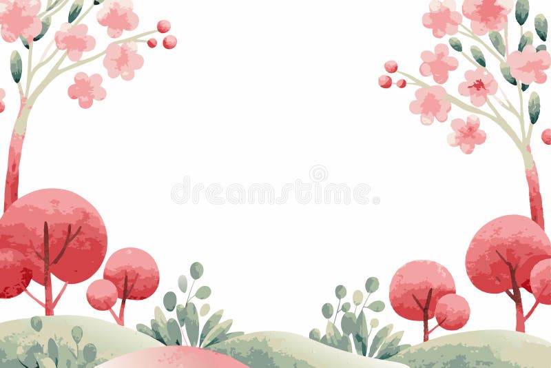 Watercolor Spring Background on White Stock Vector - Illustration of ...