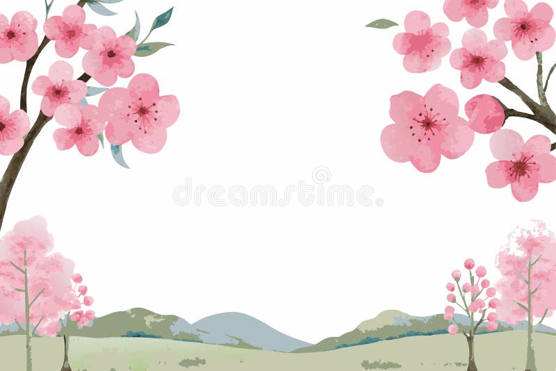 Watercolor Spring Background on White Stock Vector - Illustration of ...