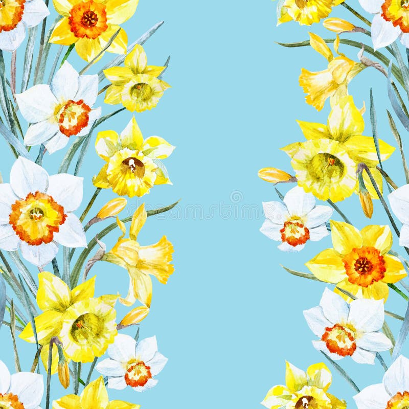 Watercolor Spring Floral Pattern Stock Illustration - Illustration of ...