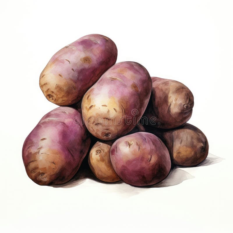 Watercolor spuds stock illustration. Illustration of minimalist - 328688837