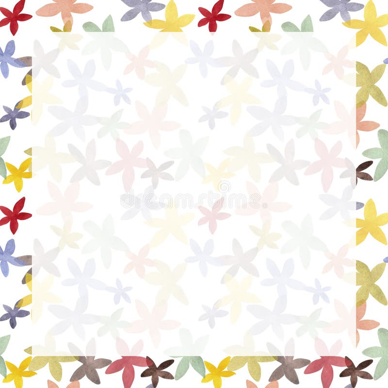 Square Postcard Watercolor Flowers Stock Illustrations – 771 Square ...