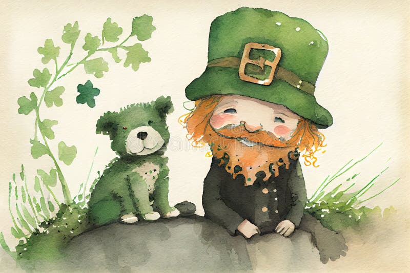 Watercolor St Patrick Backdrop. Ai Render Stock Illustration ...