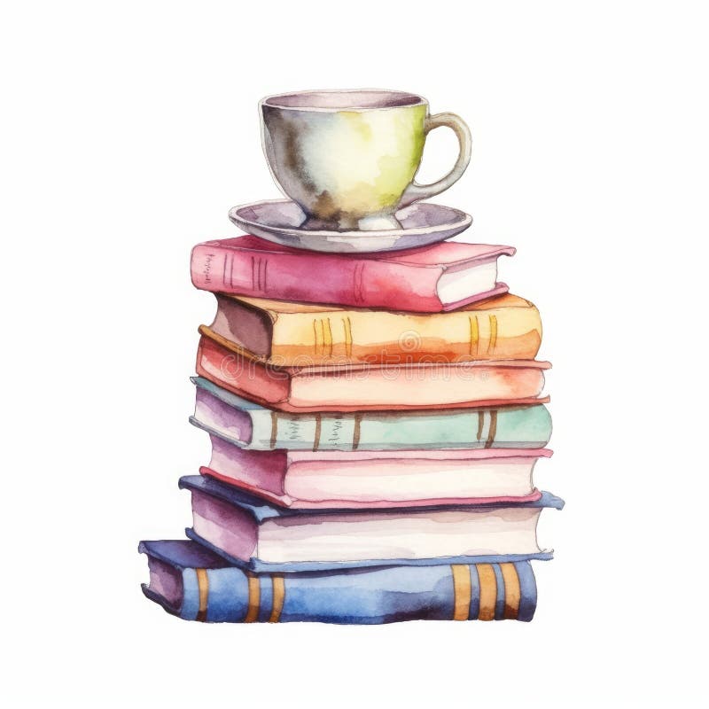 Watercolor Stack Books Stock Illustrations 859 Watercolor Stack Books