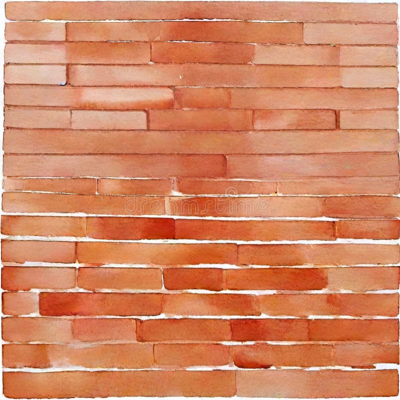 Watercolor of Stack of Red Bricks Stock Illustration - Illustration of ...
