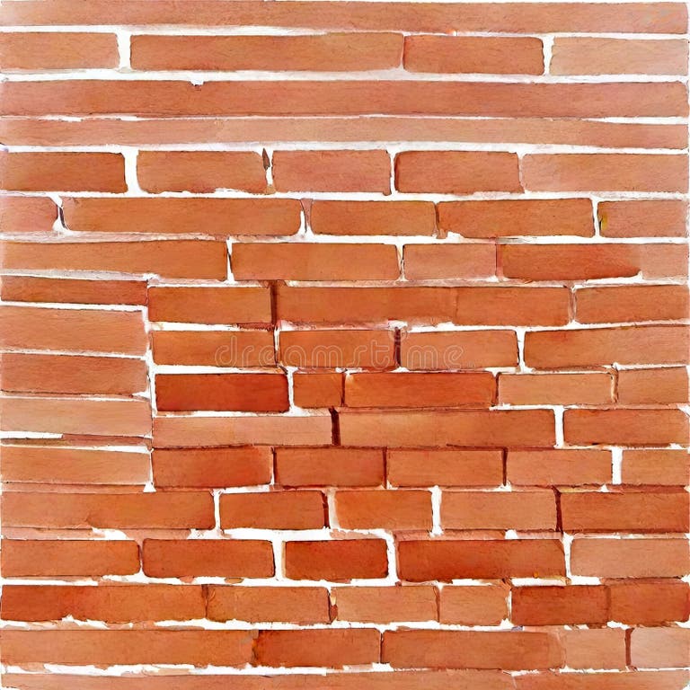 Watercolor of Stack of Red Bricks Stock Illustration - Illustration of ...