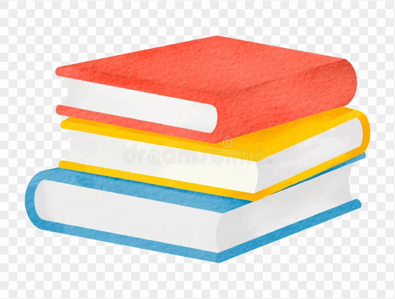 Watercolor Stacked Books for Reading, Learning, and Back To School ...