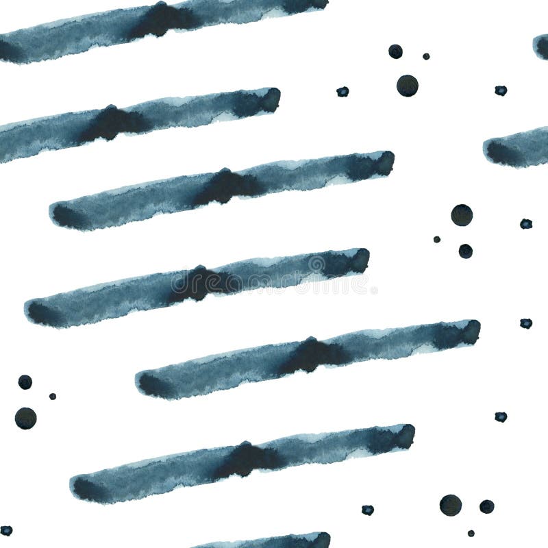 Watercolor Stains. Seamless Pattern of Watercolor Spots and Stripes on ...