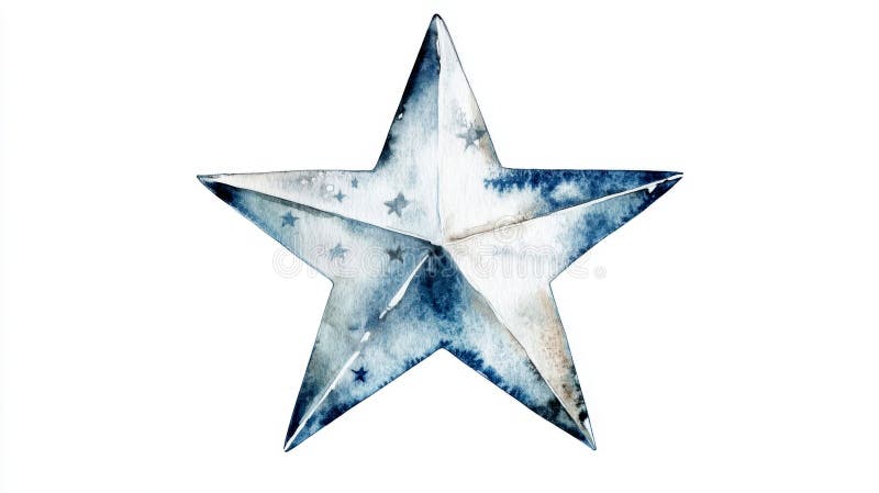 Watercolor Star with Blue White Gradients and Star Pattern Design ...