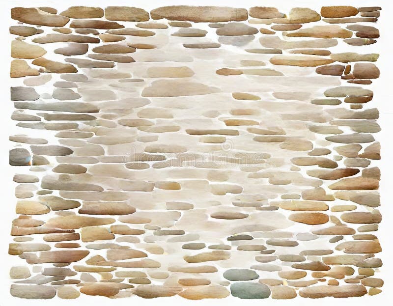 Watercolor of a Stone Wall Isolated on Transparent Background Stock ...