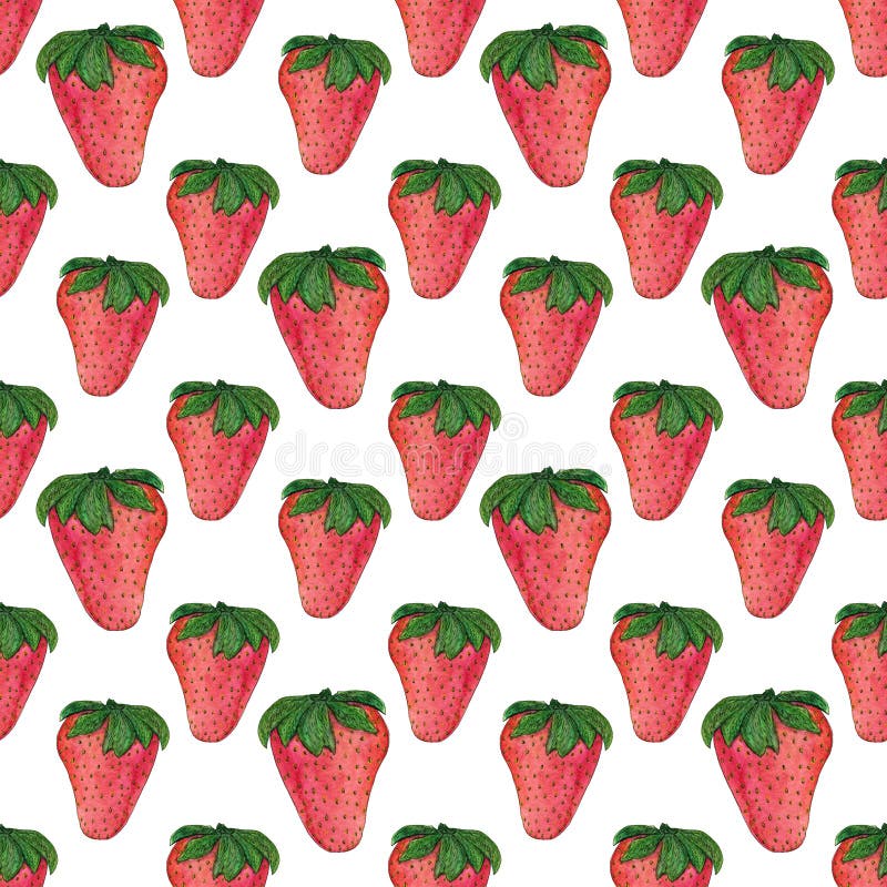 Watercolor Strawberry Pattern. Seamless Pattern Texture Stock ...