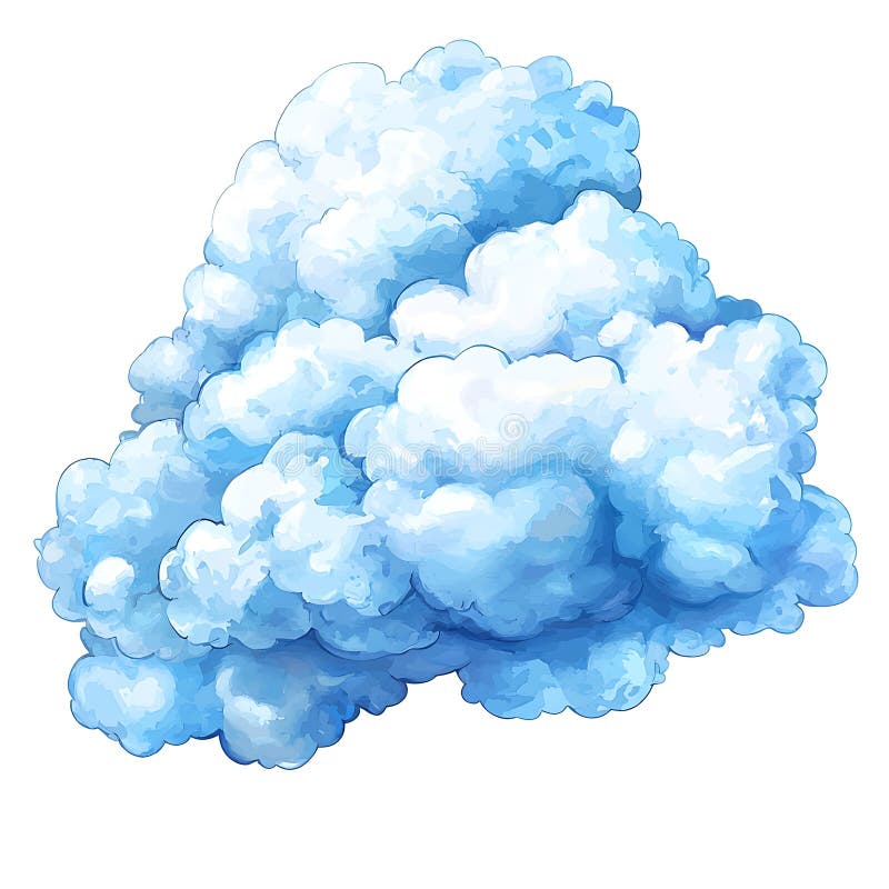WatercolorStyle Cumulus Cloud Illustration Stock Illustration ...