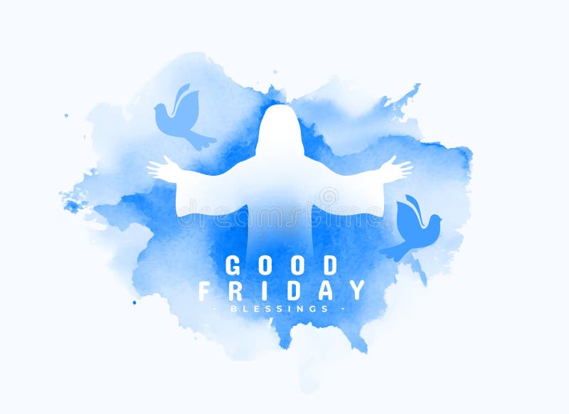 Watercolor Style Good Friday Blessing Background Design Stock Vector ...