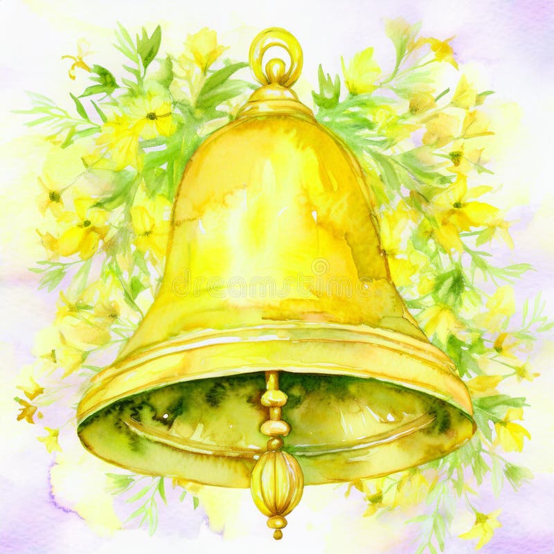 Watercolor Style Ring Bell stock illustration. Illustration of merry ...