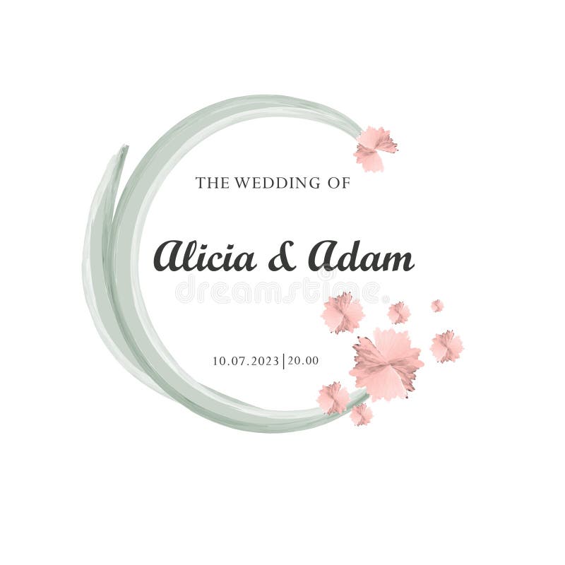 Watercolor Style Wedding Invitation in the Form of a Half-circle and a ...