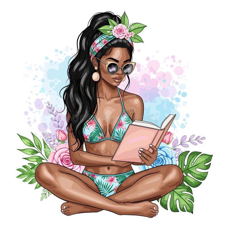 Watercolor Sublimation Beach Reader Stock Illustration - Illustration of flowers, aesthetic ...