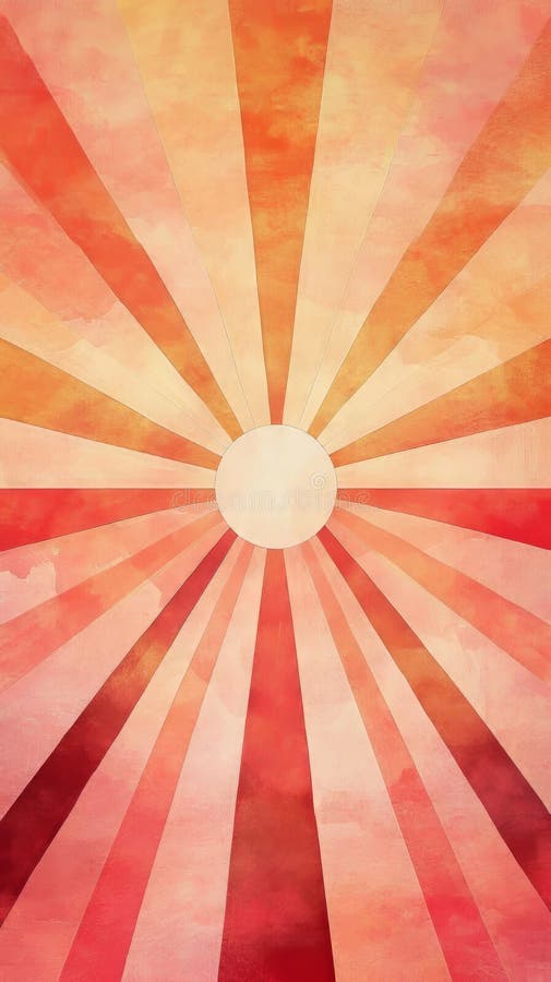 Watercolor Sunburst Background in Shades of Red and Orange. Stock ...
