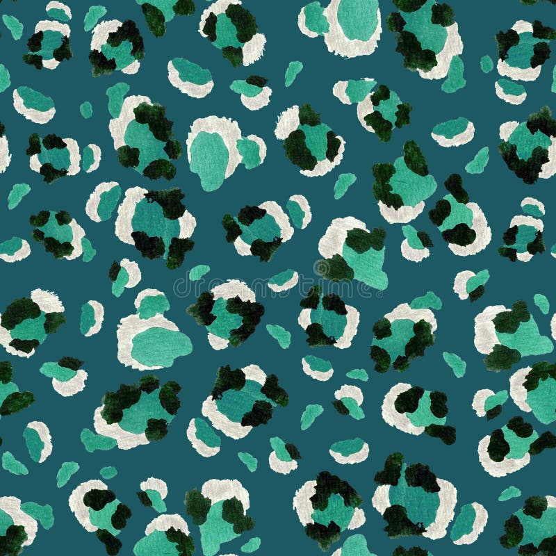 Watercolor Leopard Abstract Animal Print Seamless Texture Background ...