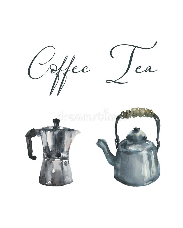 Watercolor Tea with Teapot. Illustration AI Generative Stock ...
