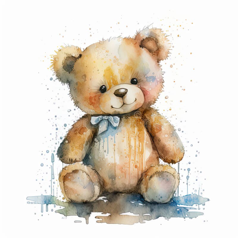 Cute Teddy Bear Realistic Drawing Isolated Stock Illustrations – 227 ...