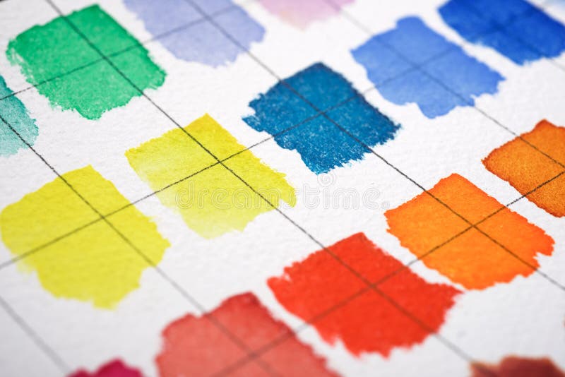 Watercolor test card stock photo. Image of painting - 179622844