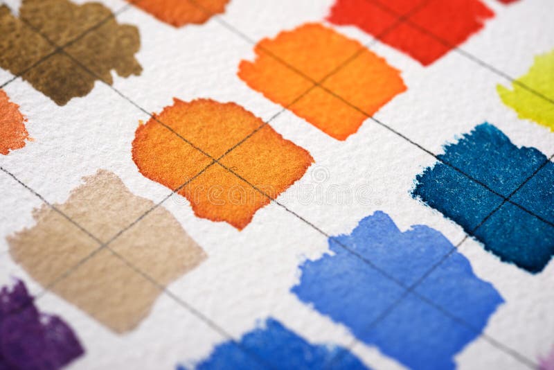 Watercolor test card stock photo. Image of painted, artist - 180178898