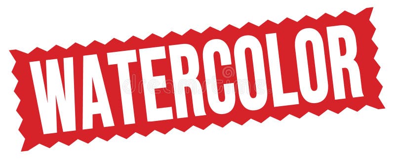 WATERCOLOR Text Written on Red Stamp Sign Stock Illustration ...