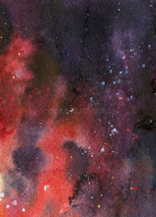 Watercolor Texture, Color Like Deep Beautiful Galaxy Stock Image ...